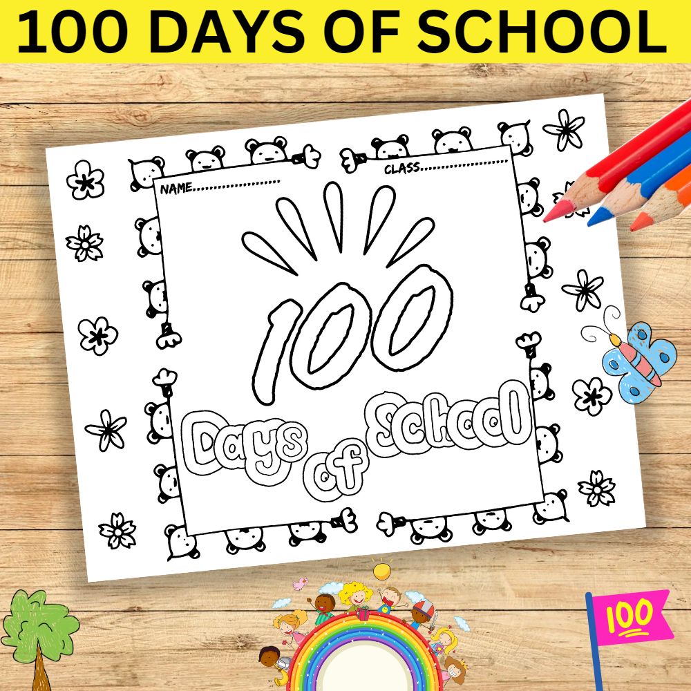100 Days of School Activity Worksheets Activity, WordSearch- Crossword ...