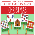 Christmas Math Activity - Count And Clip Cards - Counting to 20 Math ...