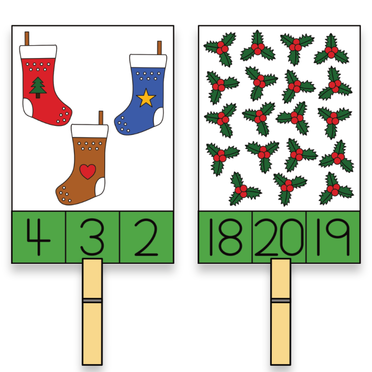 Christmas Math Activity - Count And Clip Cards - Counting to 20 Math ...