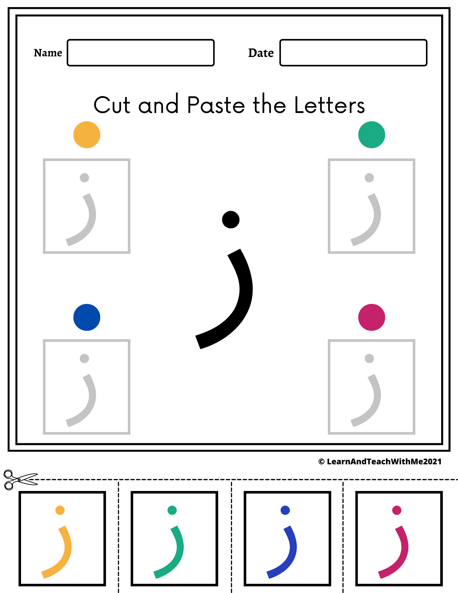 Arabic Letters Cut and Paste Worksheets | Made By Teachers