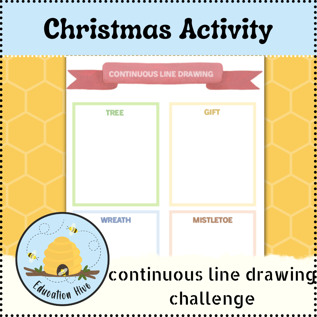 Christmas Activity: Continuous Line Drawing - No Prep | Made By Teachers