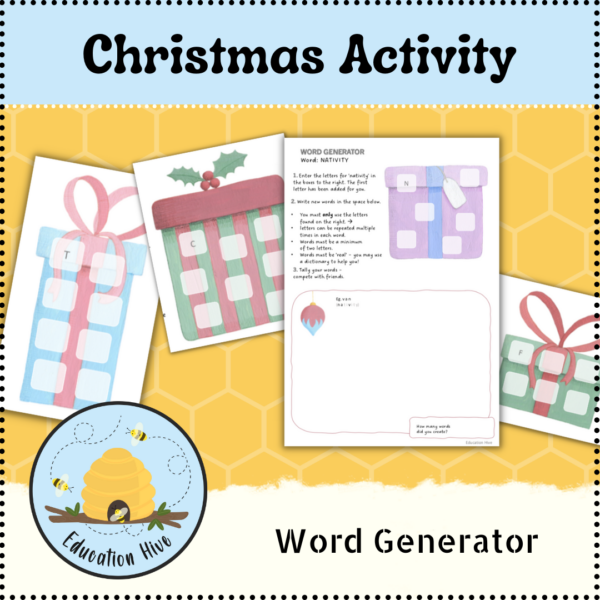 Christmas Activity: Word Generator Challenge - No Prep | Made By Teachers