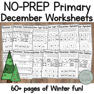 December Kindergarten Worksheets - Cut Glue and Match BUNDLE! | Made By ...