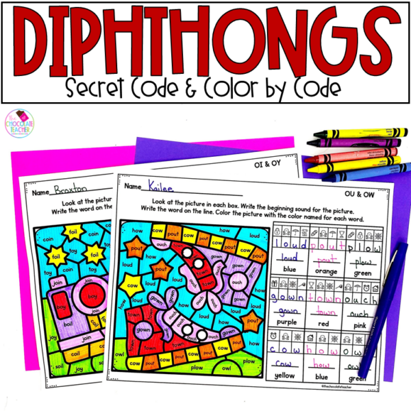 Diphthongs - Color by Code - Secret Code | Made By Teachers