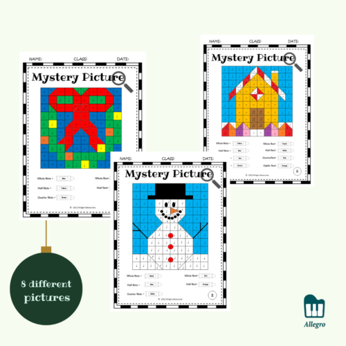 Notes and Rests - Mystery Pictures- Christmas coloring pages | Made By ...