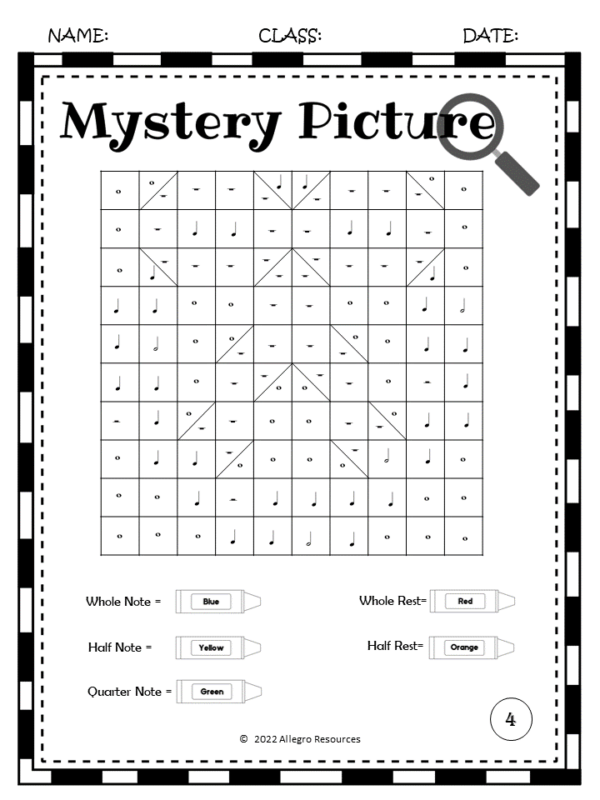 Notes and Rests - Mystery Pictures- Christmas coloring pages | Made By ...