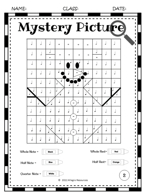 Notes and Rests - Mystery Pictures- Christmas coloring pages | Made By ...