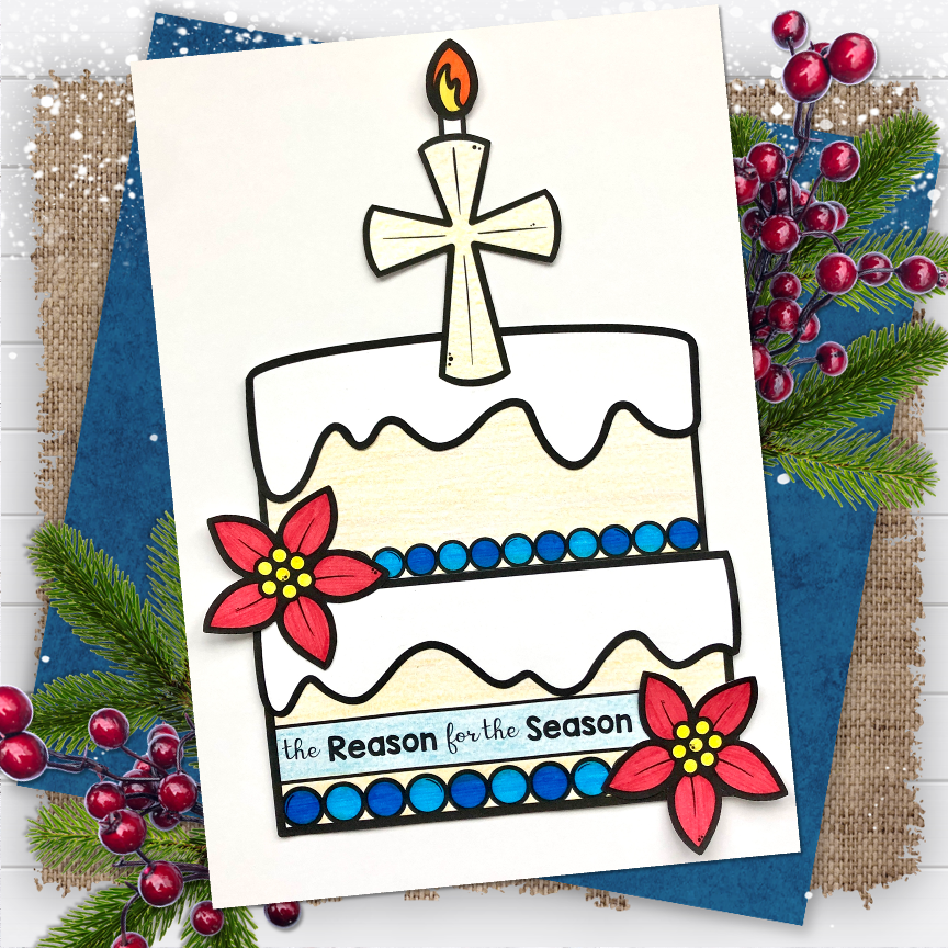 Jesus Birthday Cake Religious Christmas Craft | Made By Teachers