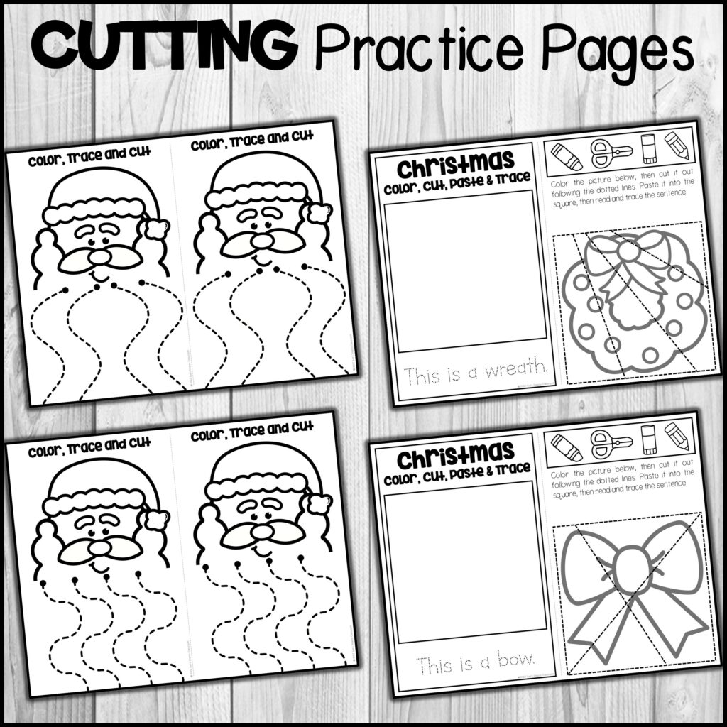 Christmas Fine Motor Skills Practice Activity | Cutting, Tracing, Q-Tip ...
