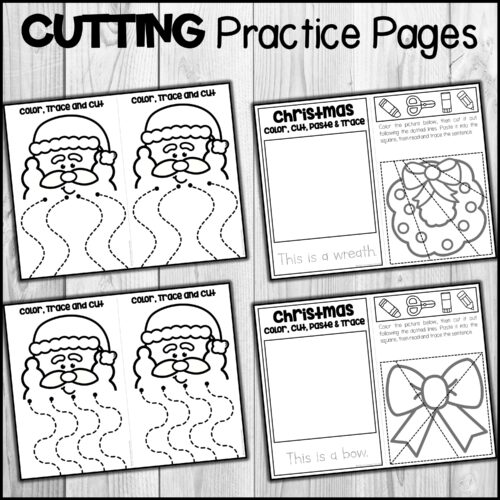 Christmas Fine Motor Skills Practice Activity | Cutting, Tracing, Q-Tip ...