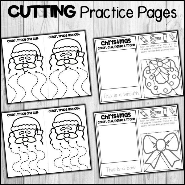 Christmas Fine Motor Skills Practice Activity | Cutting, Tracing, Q-Tip ...