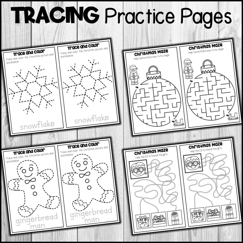 Christmas Fine Motor Skills Practice Activity | Cutting, Tracing, Q-Tip ...