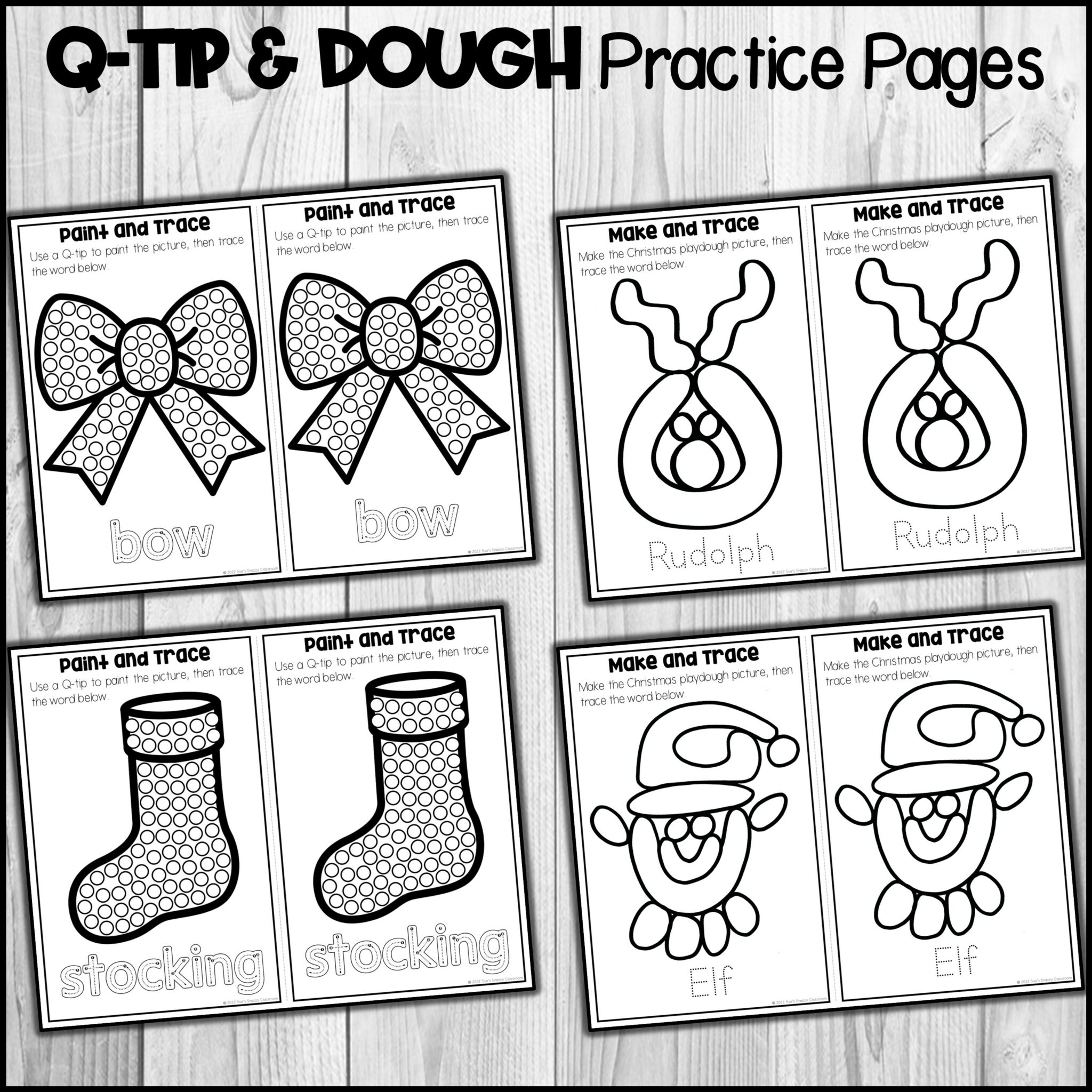 Christmas Fine Motor Skills Practice Activity | Cutting, Tracing, Q-Tip ...