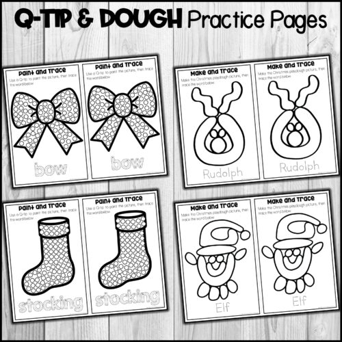 Christmas Fine Motor Skills Practice Activity | Cutting, Tracing, Q-Tip ...