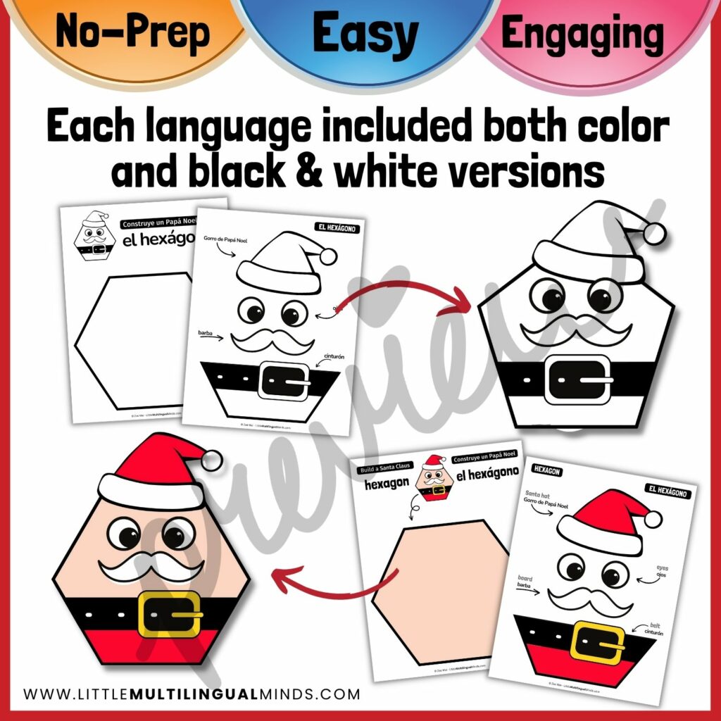 Christmas Activities in Spanish (Navidad): Spanish and English Santa ...