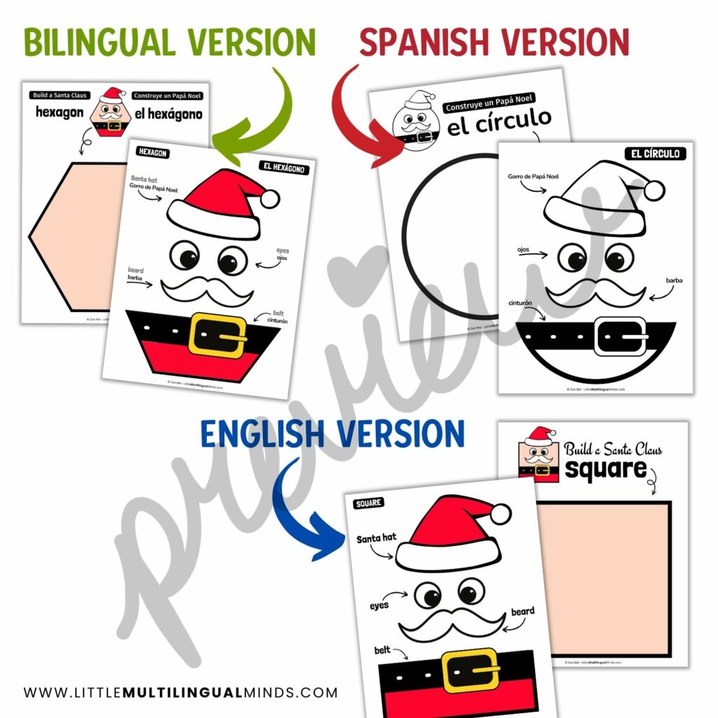 Christmas Activities in Spanish (Navidad): Spanish and English Santa ...