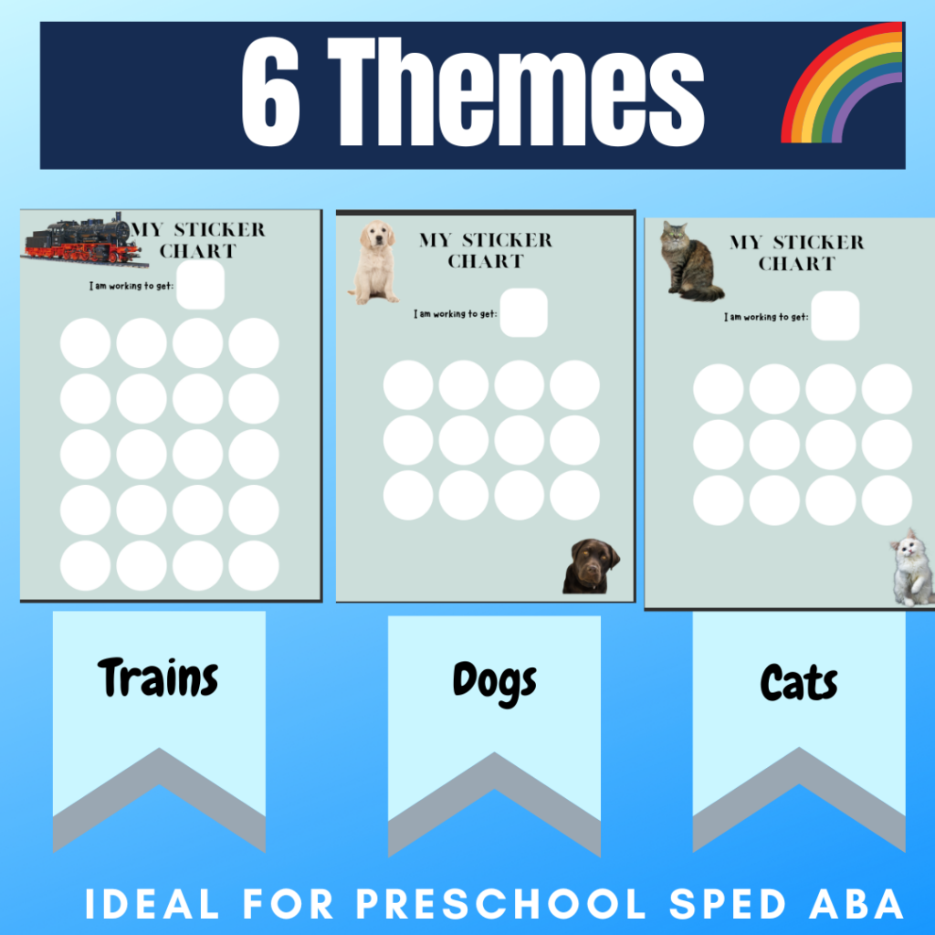 Behavior Incentive Reward Sticker Chart Token Boards 6 Popular Themes ...