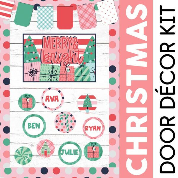 Festive Christmas Holiday Classroom Door Decor Kit | Made By Teachers