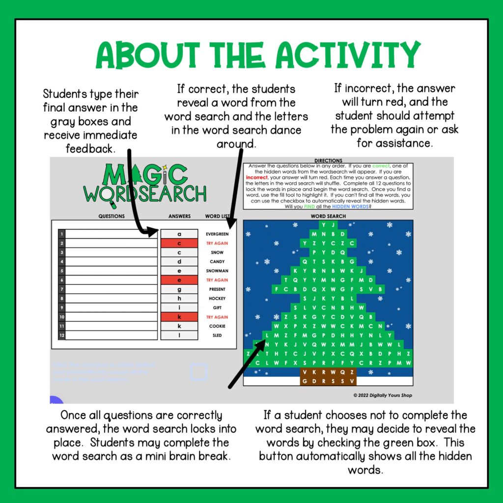 Commission Christmas - Holiday Digital Self-Checking Activity | Made By ...