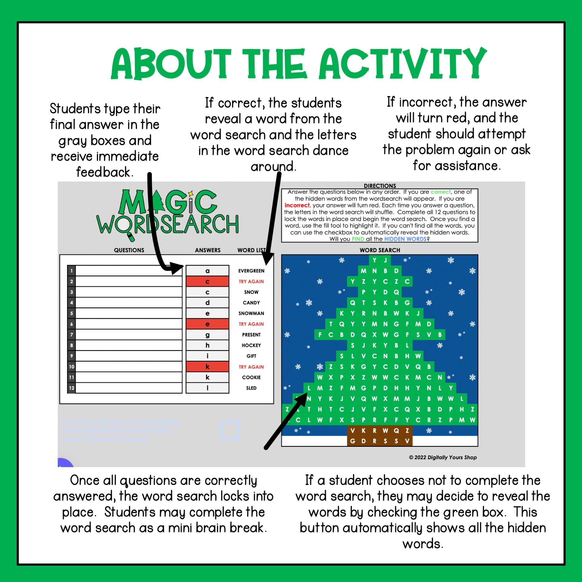 Commission Christmas - Holiday Digital Self-Checking Activity | Made By ...