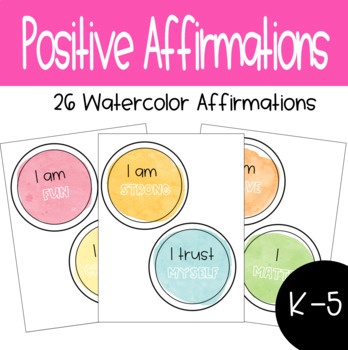 Positive Affirmation Station: Watercolor SEL Affirmattions | Made By ...