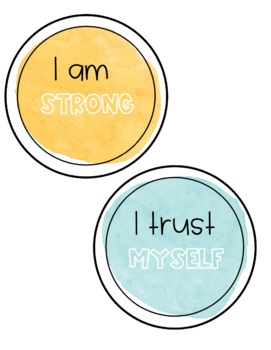 Positive Affirmation Station: Watercolor SEL Affirmattions | Made By ...