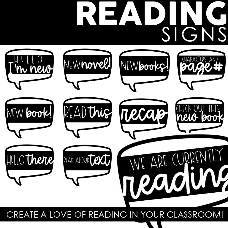 Classroom Reading Clipart Black And White