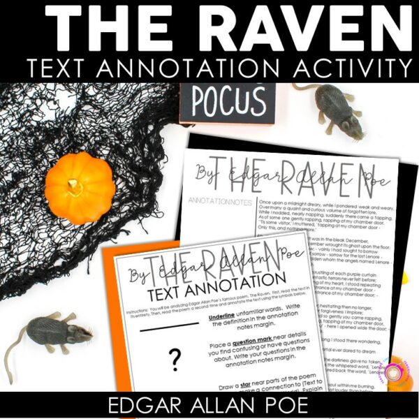 The Raven By Edgar Allan Poe| One Page Project | Short Story Activity ...