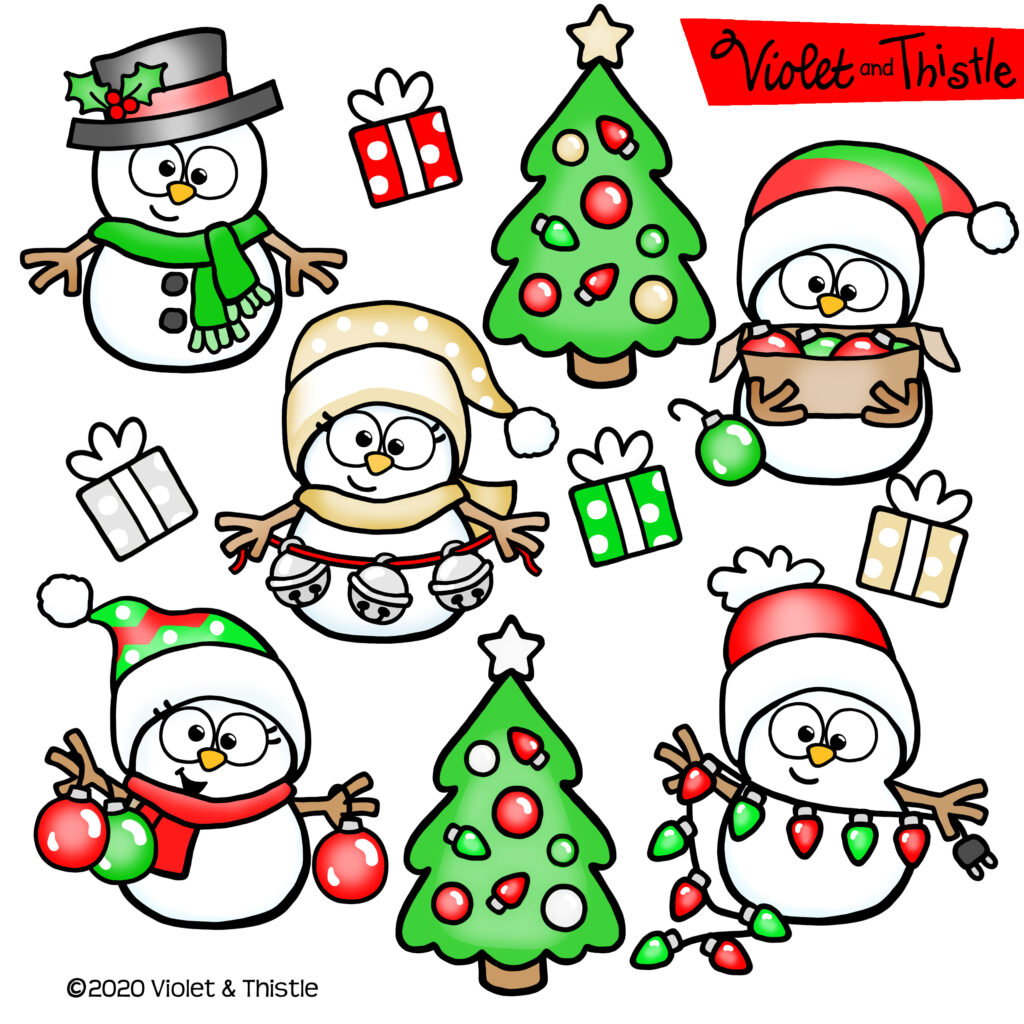 Christmas Snowman Clipart Cute Snowmen Verbs Clip Art Joy Jingle Bells ...