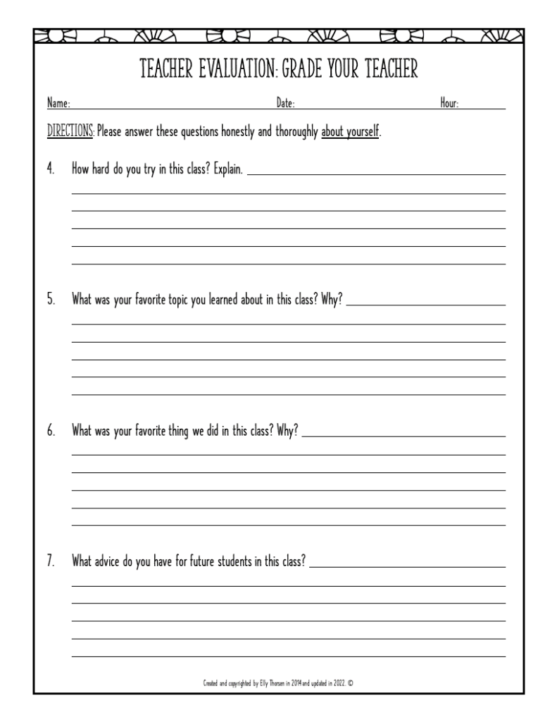 Teacher Evaluation by Students in English & Spanish with SEL Aspect ...