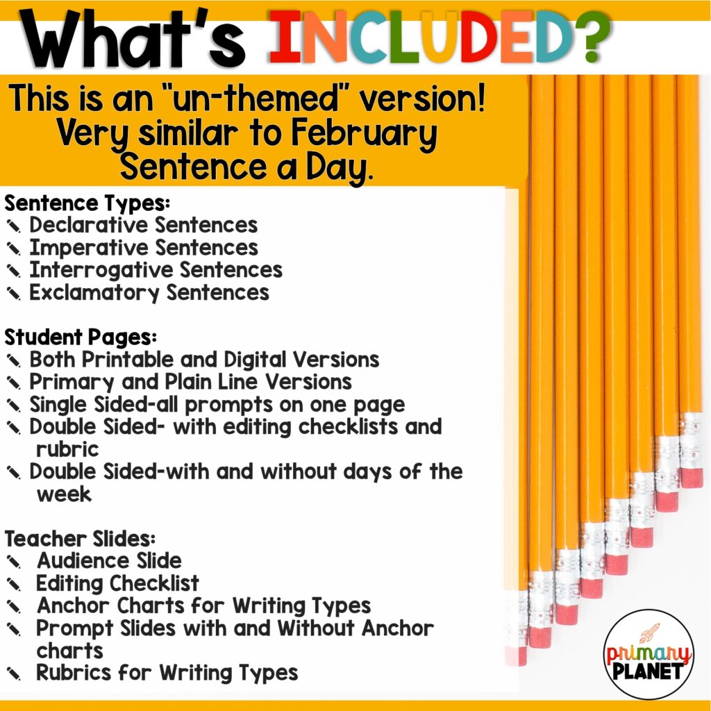 Sentence Types - Sentence Writing Mini-Lessons + Worksheets - Sentence ...