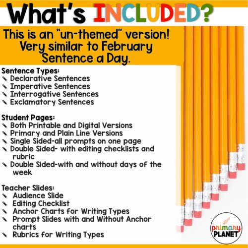 Sentence Types - Sentence Writing Mini-Lessons + Worksheets - Sentence ...