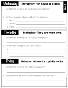 FREE Figurative Language Bell Ringer Warm-Ups | Made By Teachers