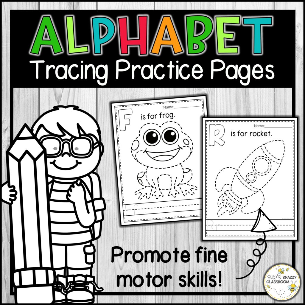 Alphabet Picture and Letter Tracing Practice Pages - Fine Motor Skills ...