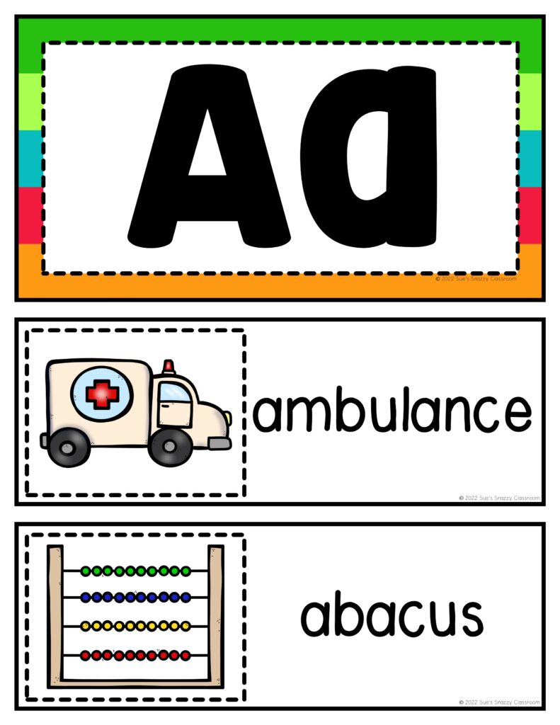 Alphabet Word Wall Cards | Letter Sound Word Wall | ABC Bulletin Board | Made By Teachers