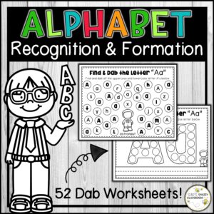 Letter Recognition and Formation | Alphabet Dab Worksheets | Phonics ...
