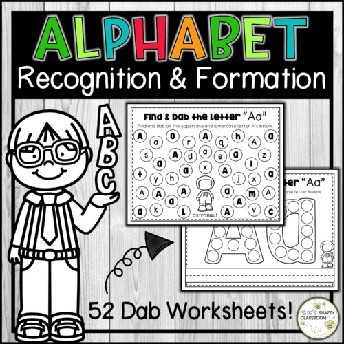 Letter Recognition and Formation | Alphabet Dab Worksheets | Phonics ...