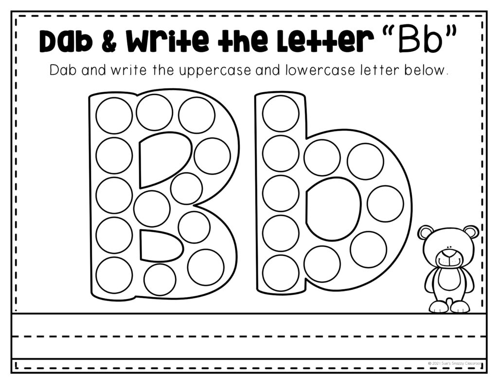 Letter Recognition and Formation | Alphabet Dab Worksheets | Phonics ...