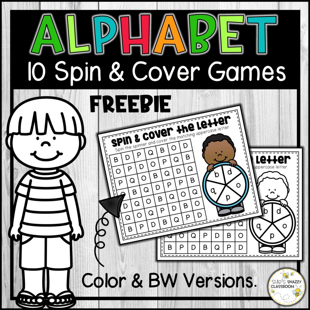 Alphabet Spin and Cover Games | Upper and Lowercase Letter Recognition ...