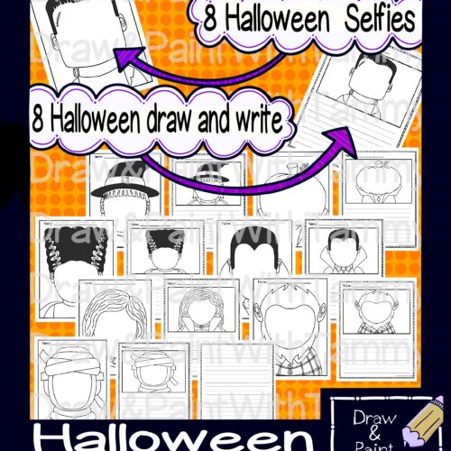 Halloween Selfies Finish the Portrait Drawing with Draw and Write Pages ...