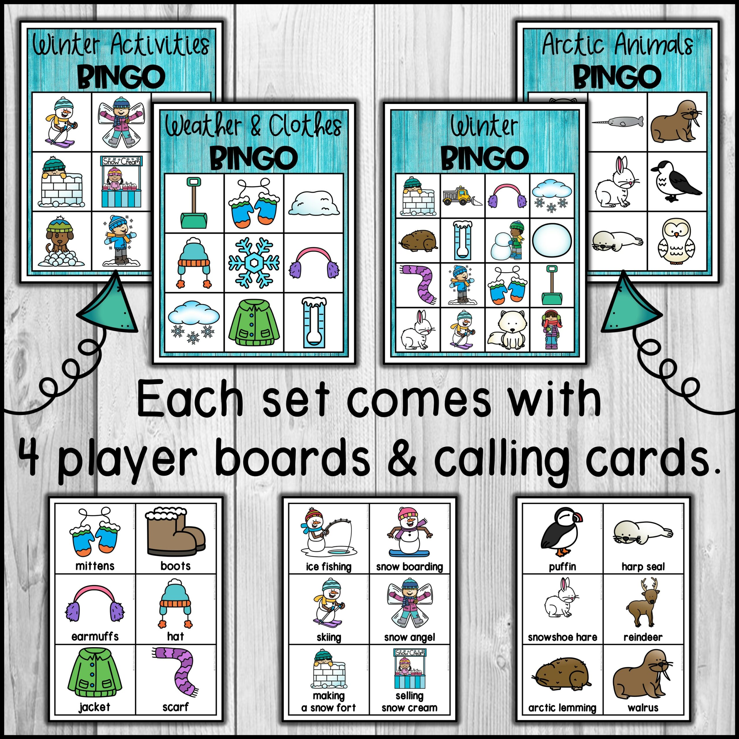 Winter Bingo Games Set | Made By Teachers