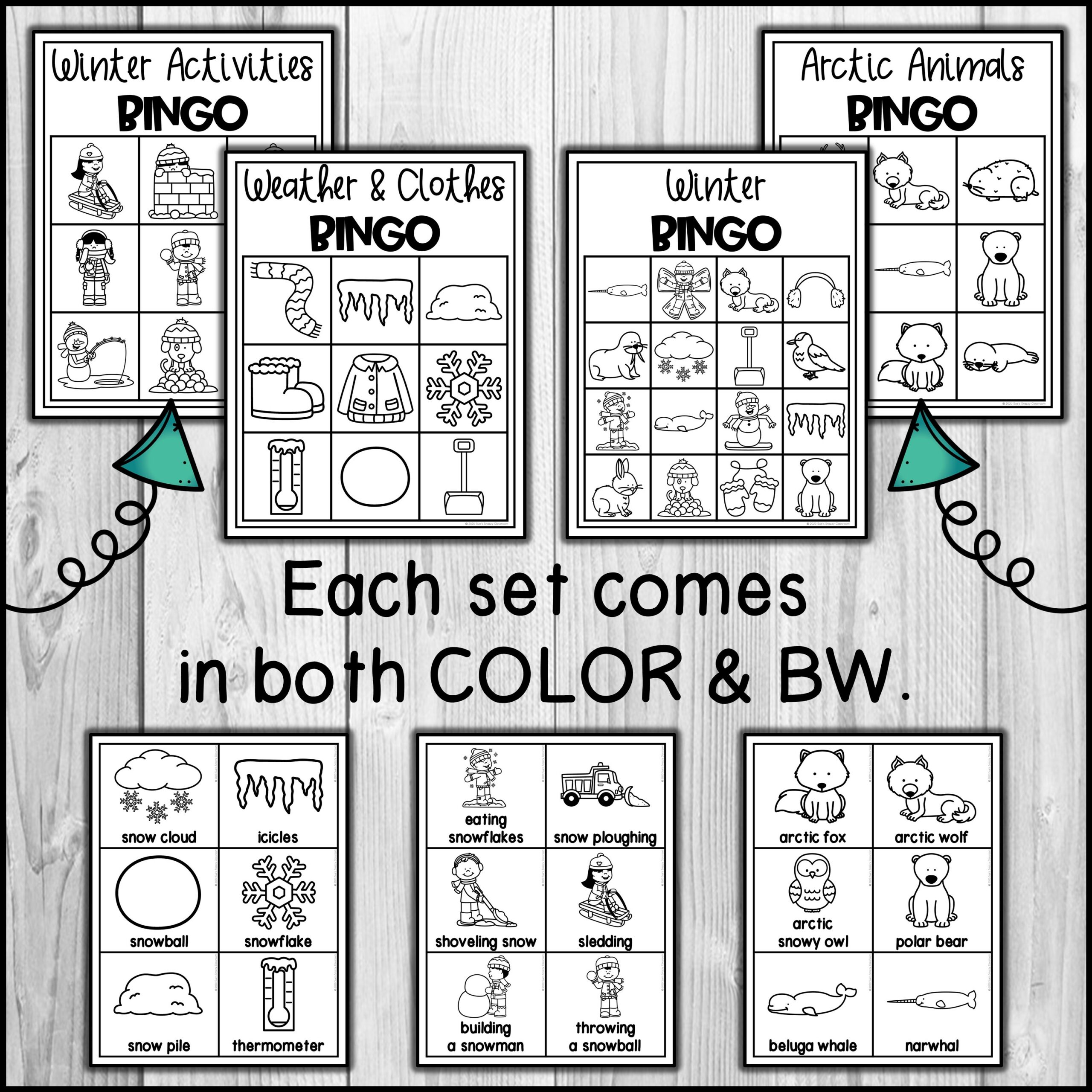 Winter Bingo Games Set | Made By Teachers
