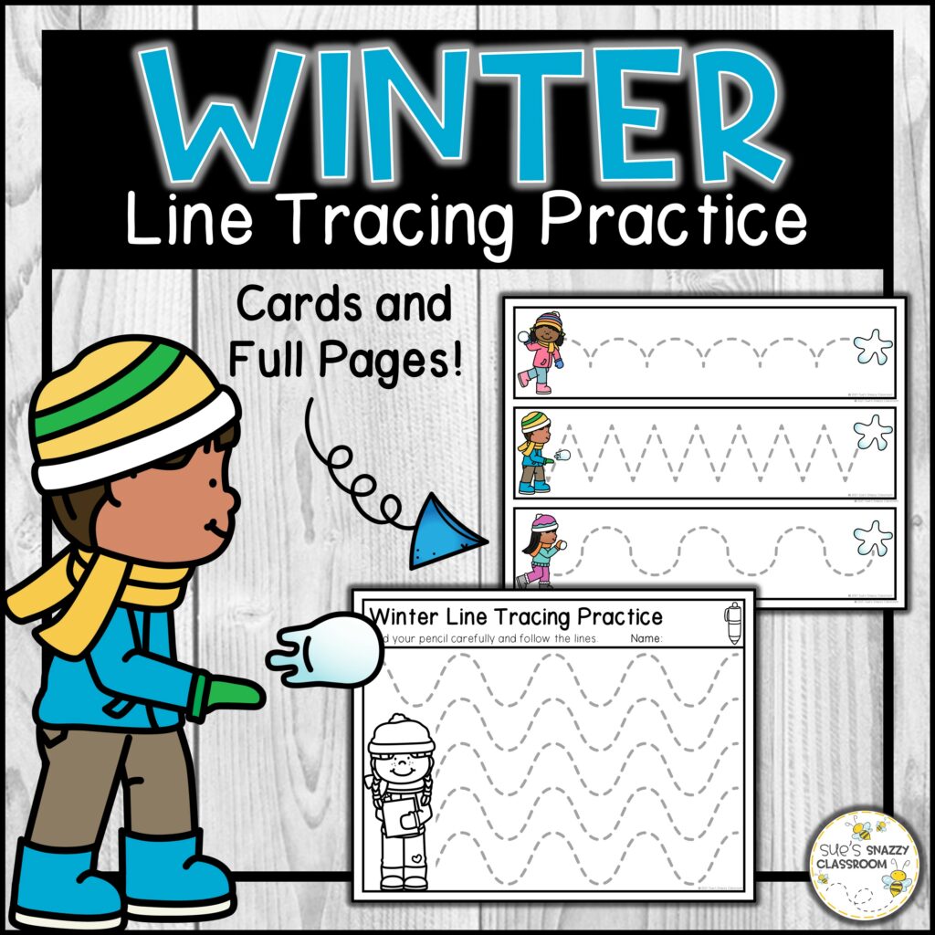 Winter Pre-Writing Line Tracing Practice | Fine Motor Skills Activity ...