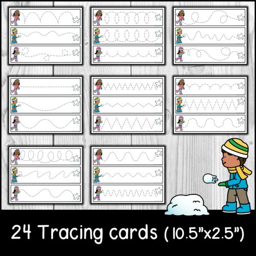 Winter Pre-Writing Line Tracing Practice | Fine Motor Skills Activity ...