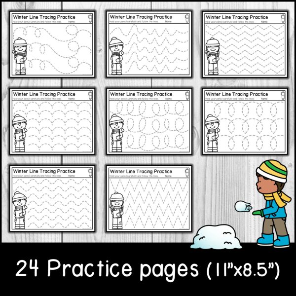 Winter Pre-Writing Line Tracing Practice | Fine Motor Skills Activity ...