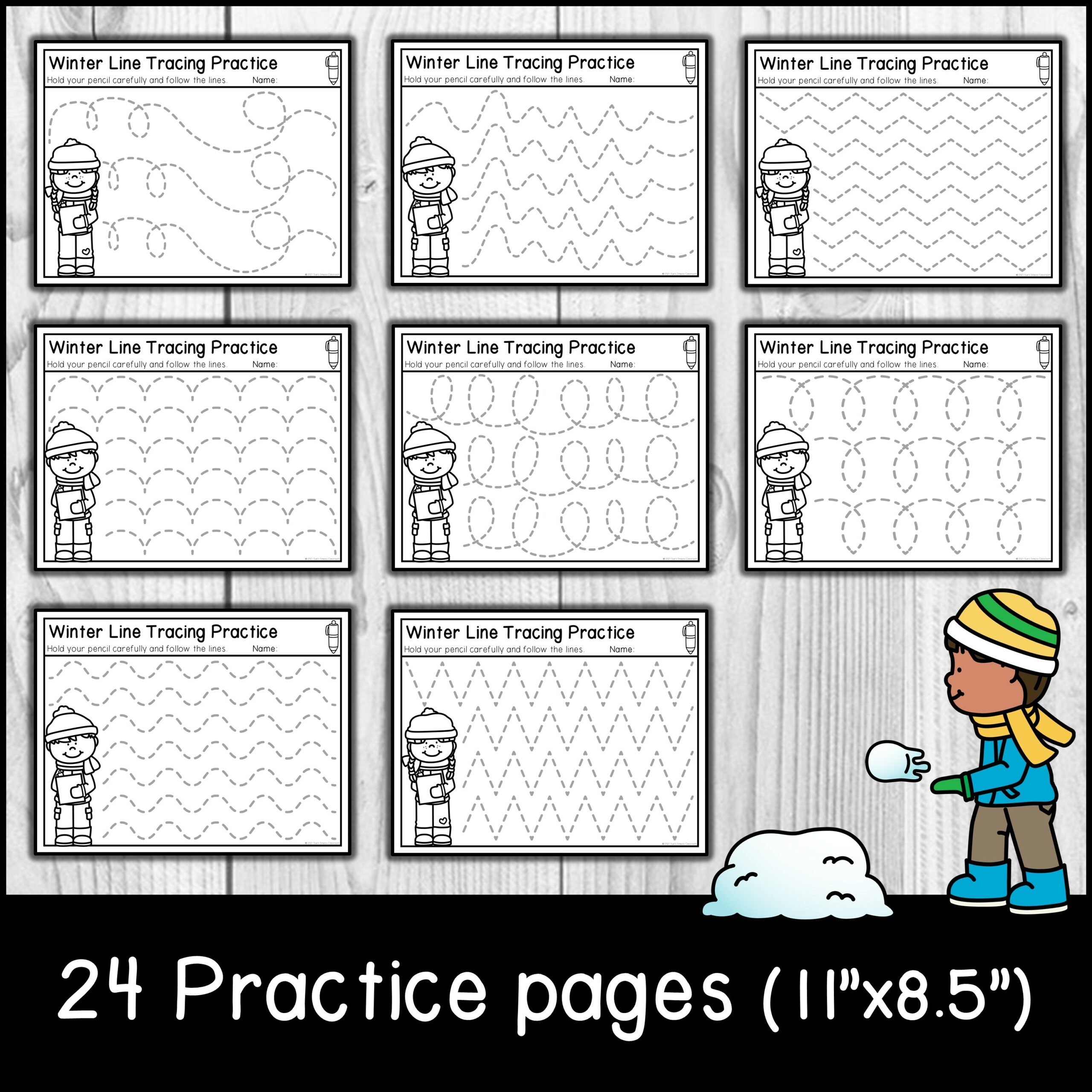 Winter Pre-Writing Line Tracing Practice | Fine Motor Skills Activity ...