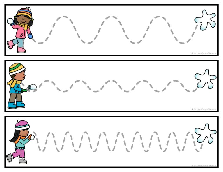 Winter Pre-Writing Line Tracing Practice | Fine Motor Skills Activity ...