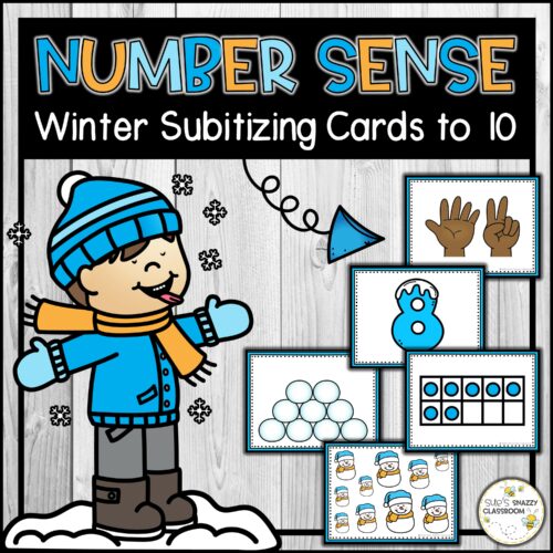 Winter Subitizing Cards to 10 | Number Sense Practice Flashcards | Made ...