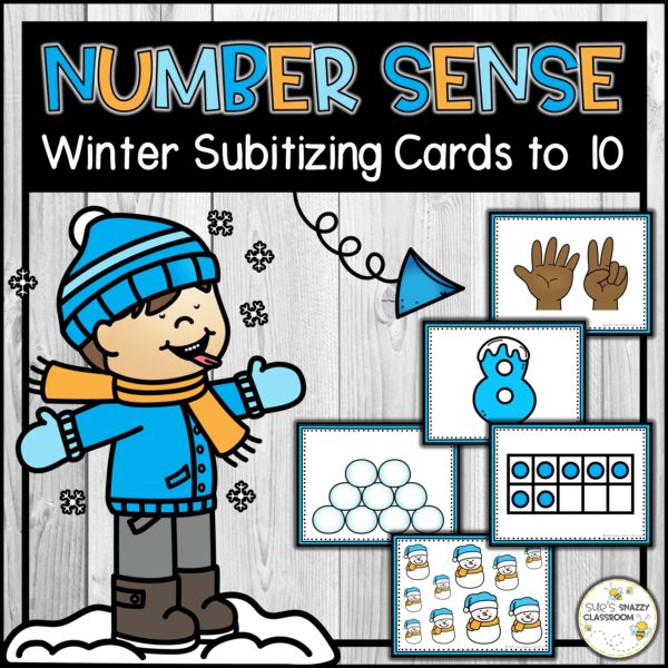 Winter Subitizing Cards to 10 | Number Sense Practice Flashcards - Made ...