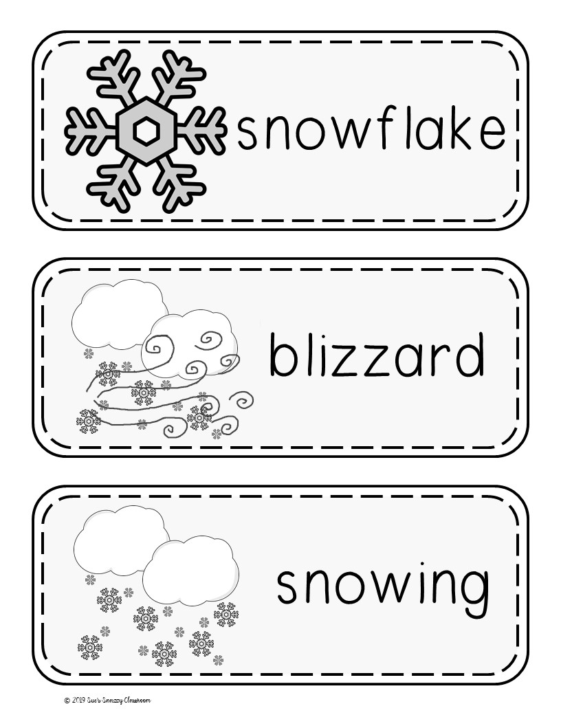 Winter Word Wall Cards | Writing Center Flashcards | Made By Teachers